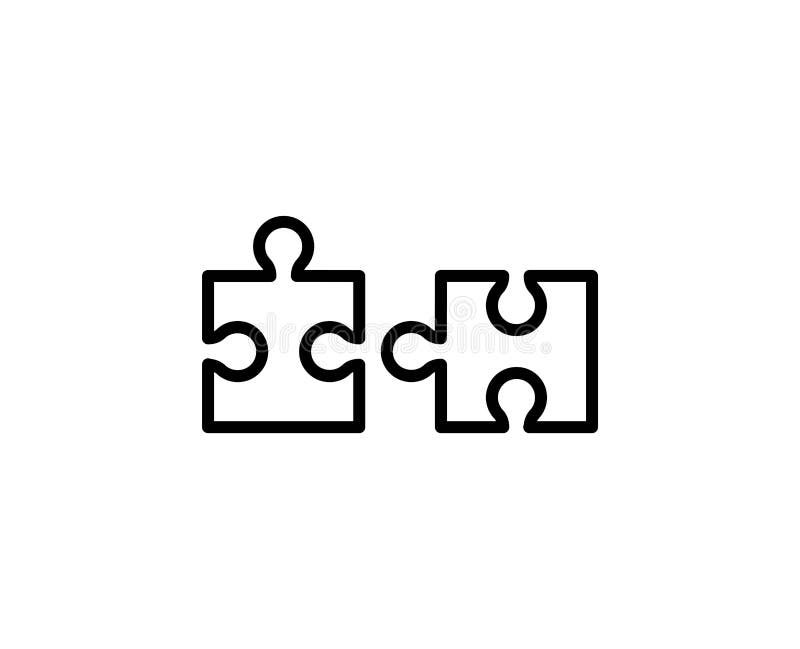 Puzzle line icon stock vector. Illustration of white - 194350116