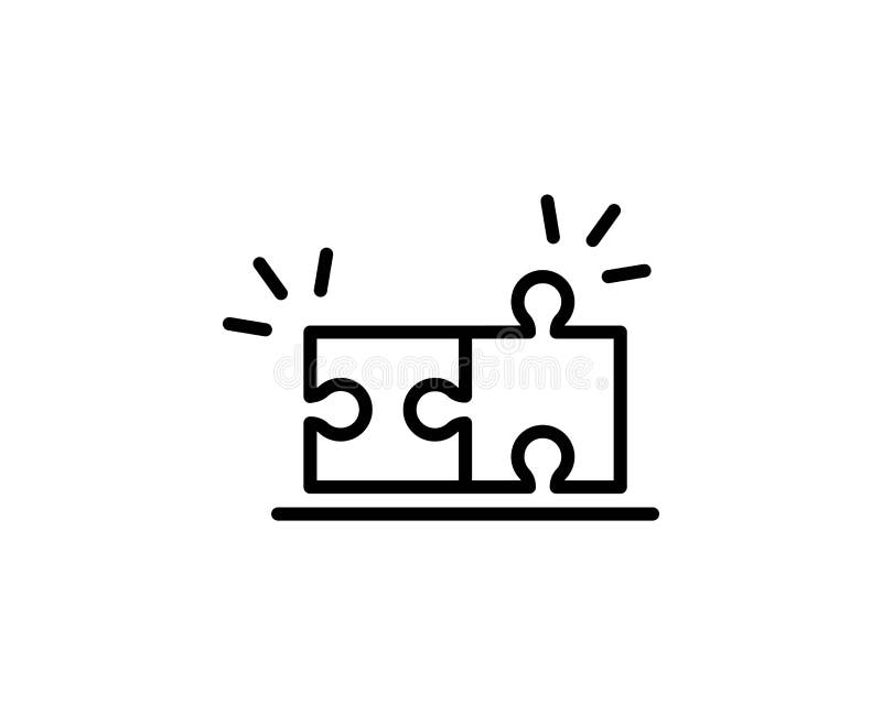 Puzzle line icon stock vector. Illustration of shadow - 186928555