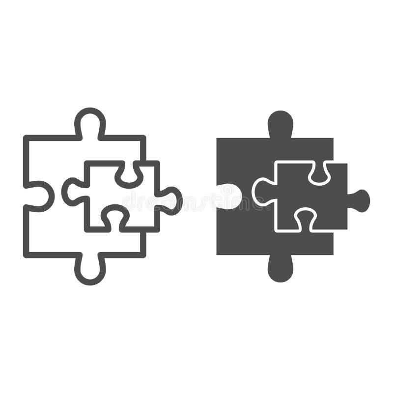 Puzzle Line Icon. Jigsaw Vector Illustration Isolated on White Stock ...