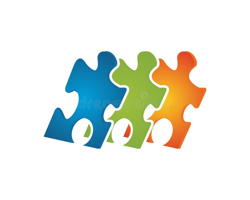 Puzzle Line Up Logo Template Stock Vector - Illustration of advertising ...