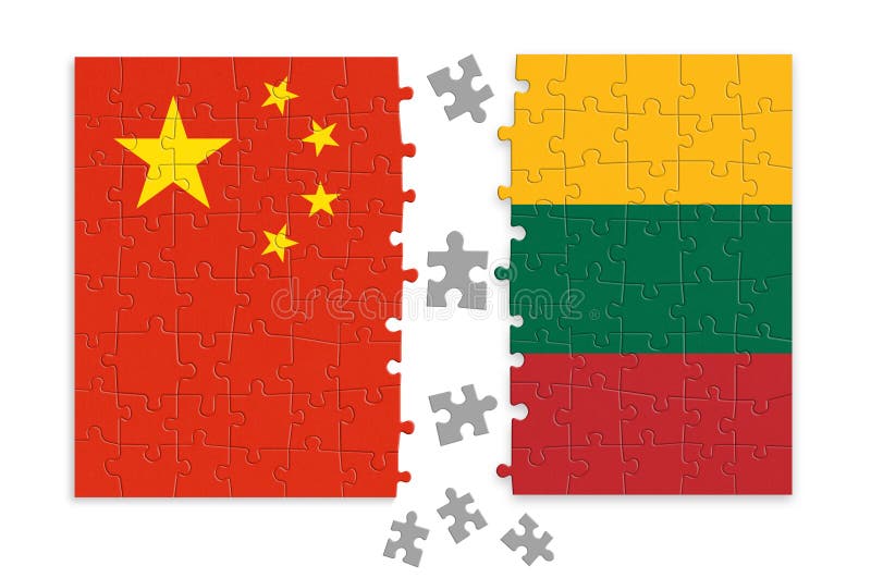 China and Lithuania Flags. Relationship between China and Lithuania ...