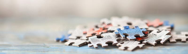 A Puzzle Made of Newspaper Pieces with Some Missing Symbolizing ...