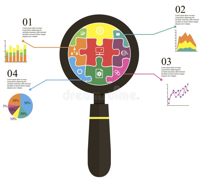 Infographic with a Magnifying Glass. Vector Stock Vector - Illustration ...