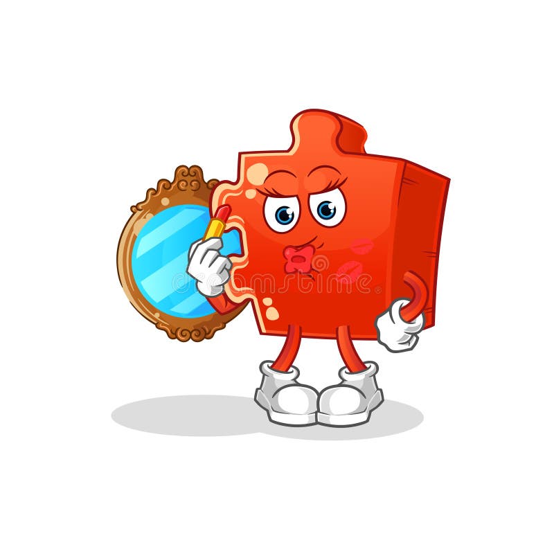 Puzzle Make Up Mascot. Cartoon Vector Stock Vector - Illustration of ...