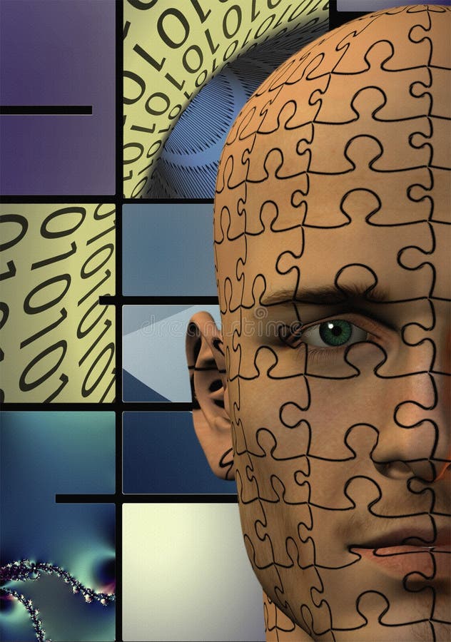 Mystery puzzle man stock illustration. Illustration of piece - 250632629