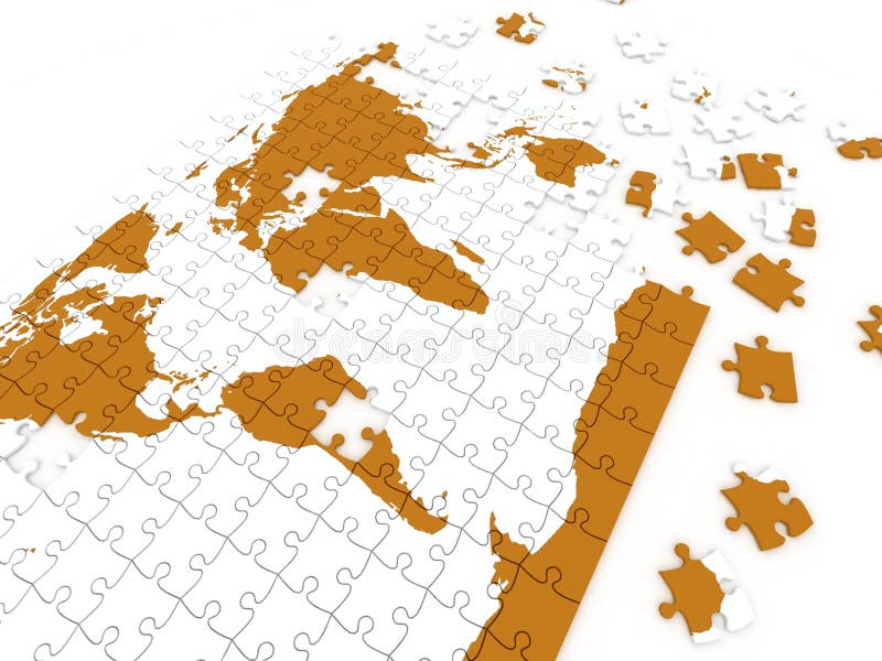 Puzzle map stock illustration. Illustration of environment - 18160012