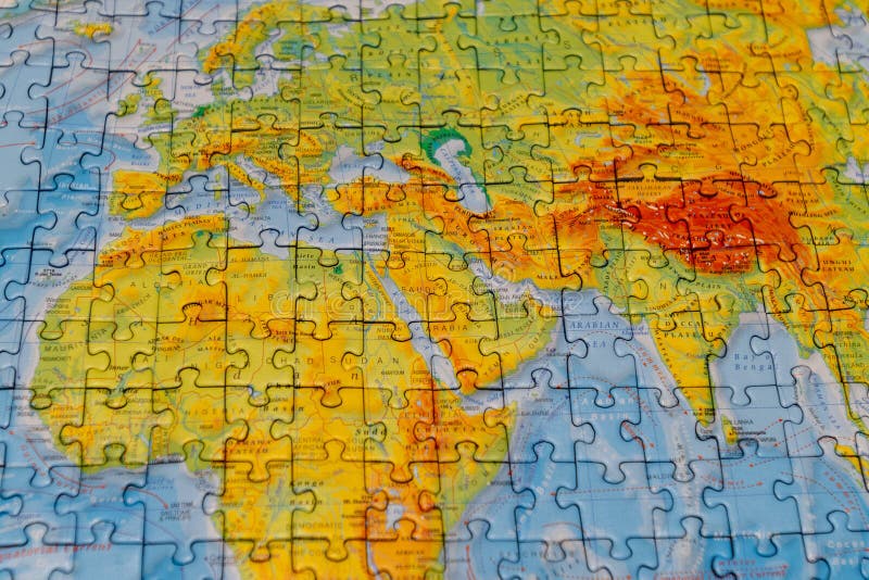 Puzzle of Map of the Africa Stock Image - Image of encyclopedia, atlas ...