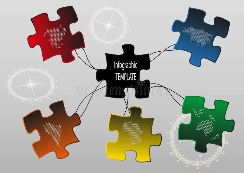 Puzzle map stock vector. Illustration of business, metaphor - 42716146