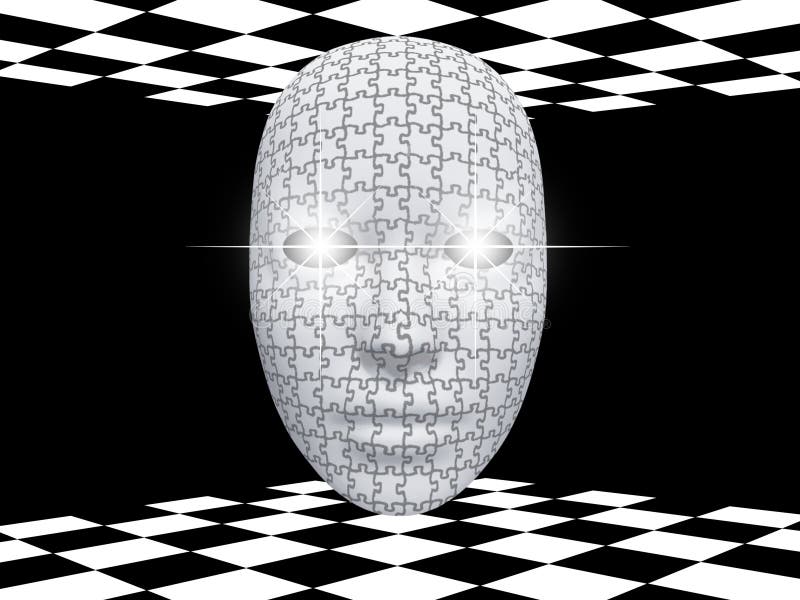 Puzzle Mask stock illustration. Illustration of costume - 21011122