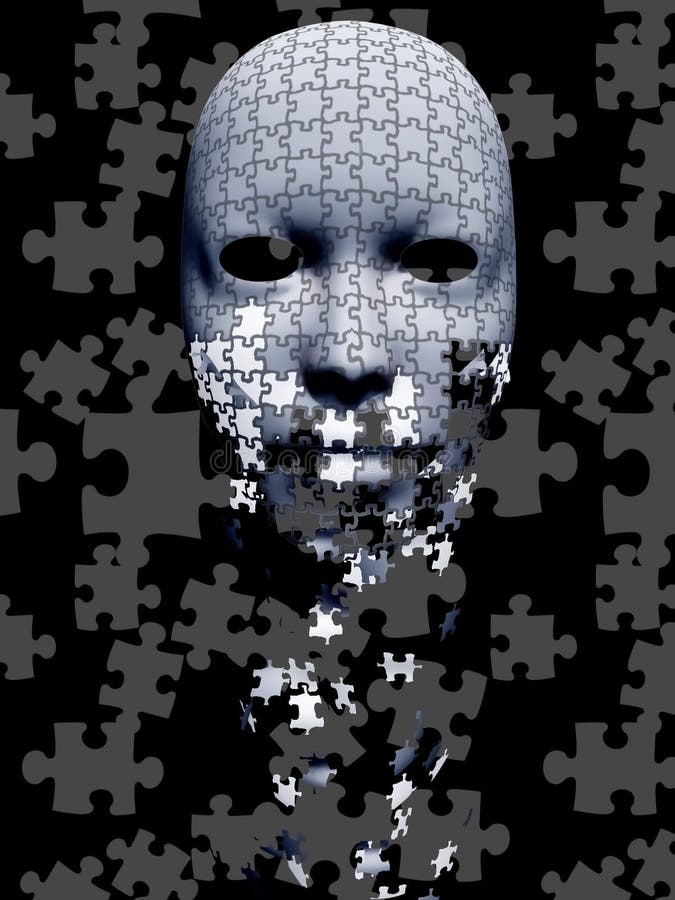 Puzzle Mask stock illustration. Illustration of mask - 133400675