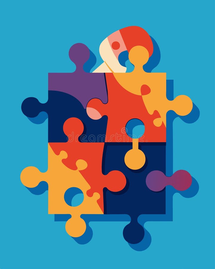 A Puzzle with Mismatched Pieces Forming a Chain Reflecting the ...