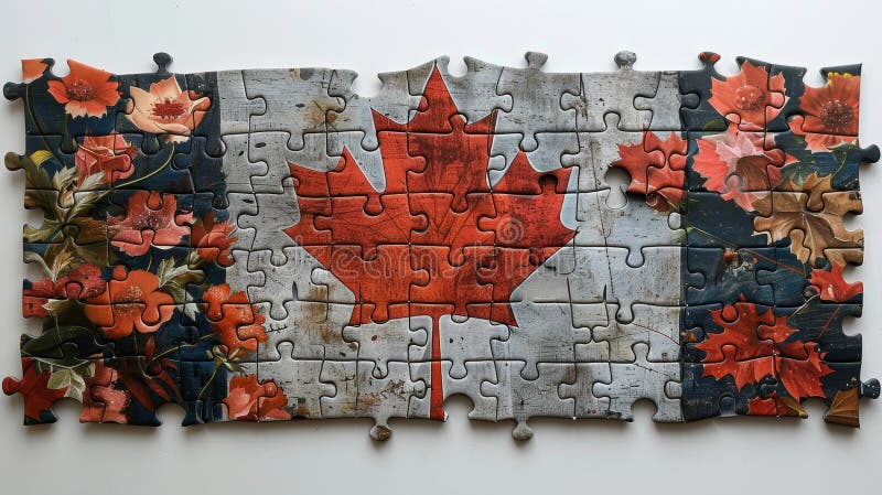 The Puzzle of the National Flag of Canada. the Flag of Canada from the ...