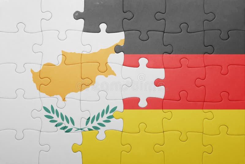 Puzzle with the National Flag of Cyprus and Germany Stock Photo - Image ...