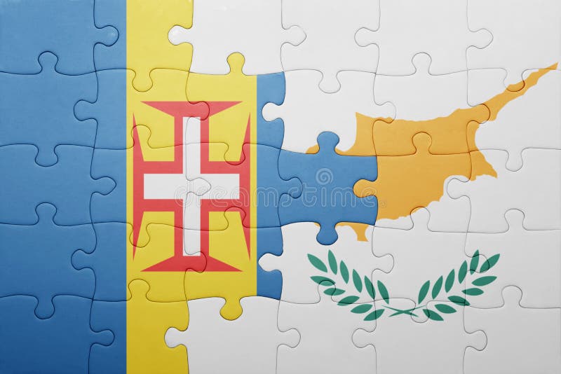 Puzzle with the National Flag of Cyprus and Madeira Stock Illustration ...