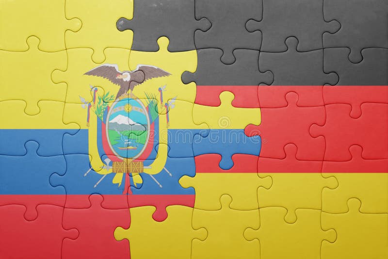Puzzle with the National Flag of Germany and Ecuador Stock Image ...