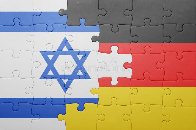 Puzzle with the National Flag of Germany and Israel Stock Image - Image ...