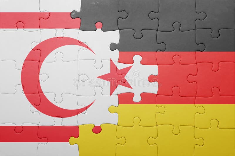 Puzzle with the National Flag of Germany and Northern Cyprus Stock ...