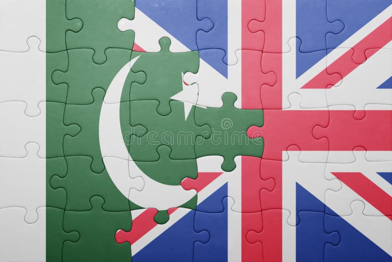 Puzzle with the National Flag of Great Britain and Pakistan Stock Image ...