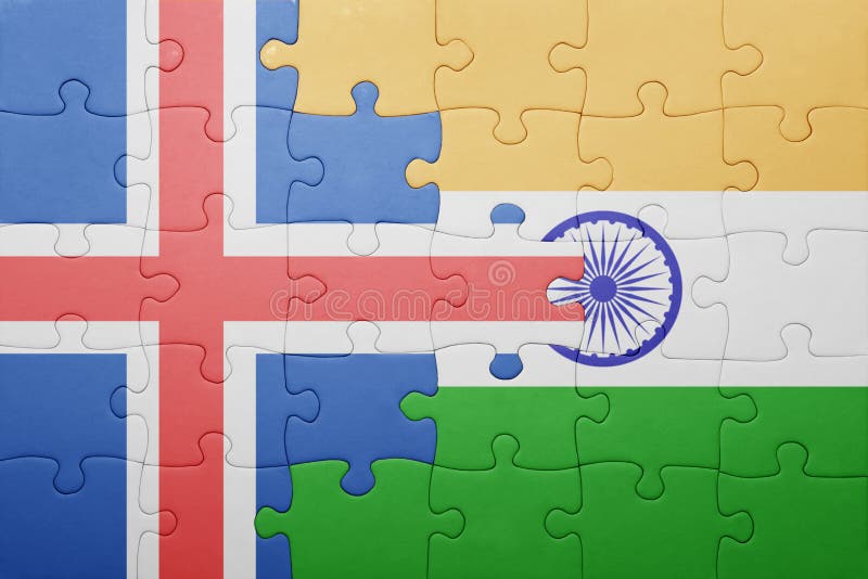 Puzzle with the National Flag of Iceland and India Stock Photo - Image ...
