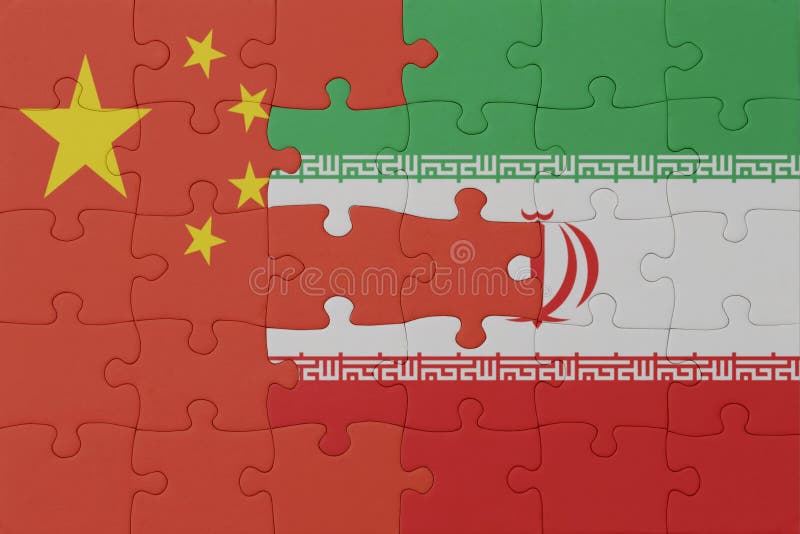 Puzzle with the National Flag of Iran and China . Macro Stock Photo ...