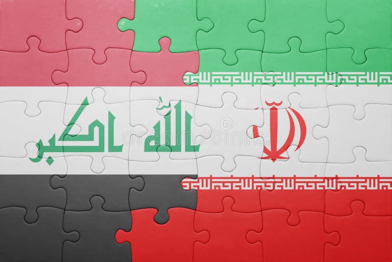 Puzzle with the National Flag of Iran and Iraq Stock Image - Image of ...
