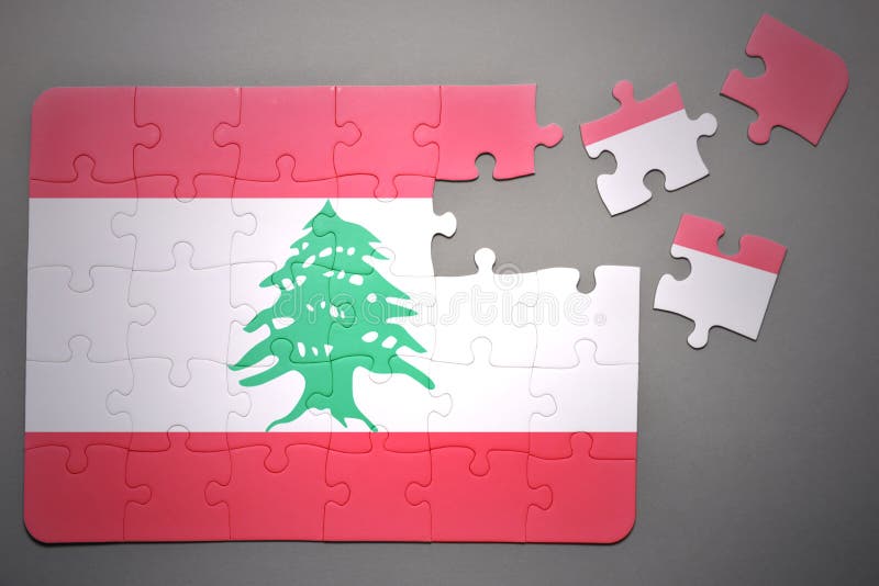 Puzzle with the National Flag of Lebanon Stock Illustration ...