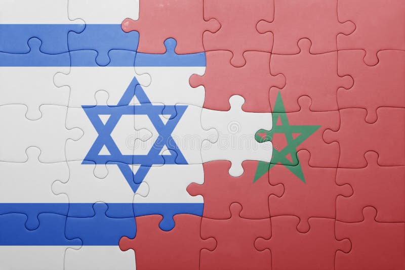 Puzzle with the National Flag of Morocco and Israel . Stock Photo ...