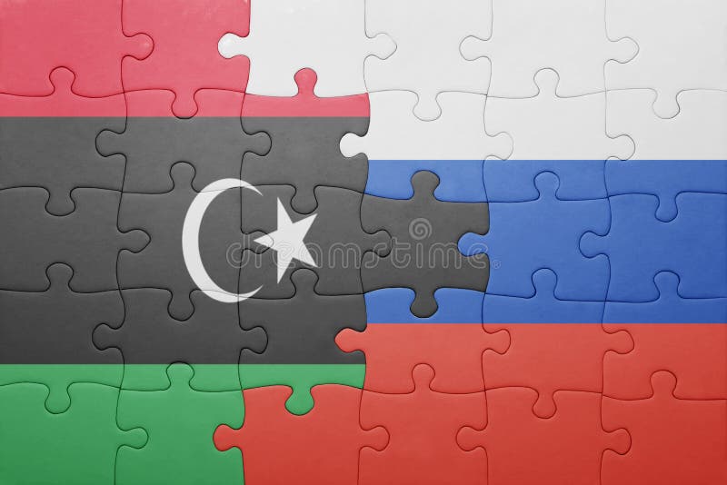 Puzzle with the National Flag of Russia and Libya Stock Photo - Image ...