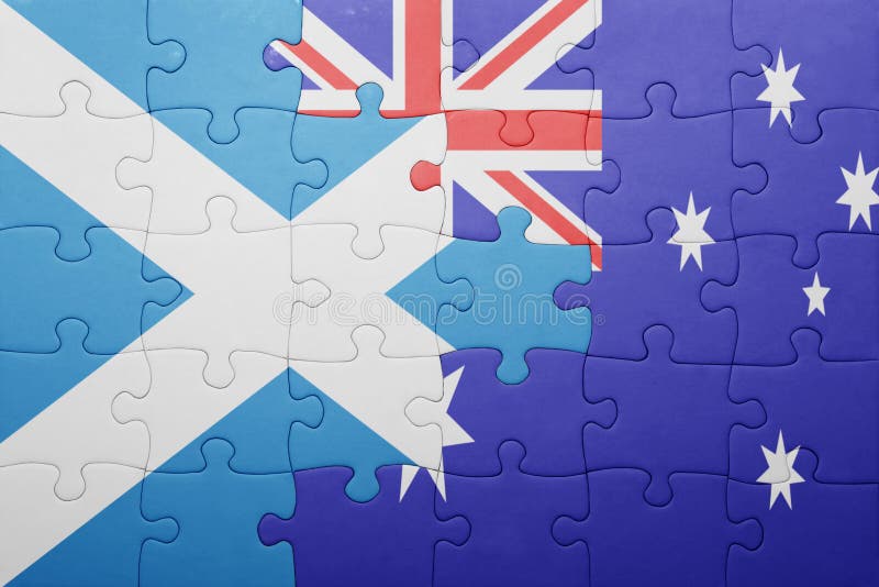 Puzzle with the National Flag of Scotland and Australia Stock Image ...