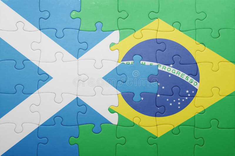 Puzzle with the National Flag of Scotland and Brazil Stock Photo ...