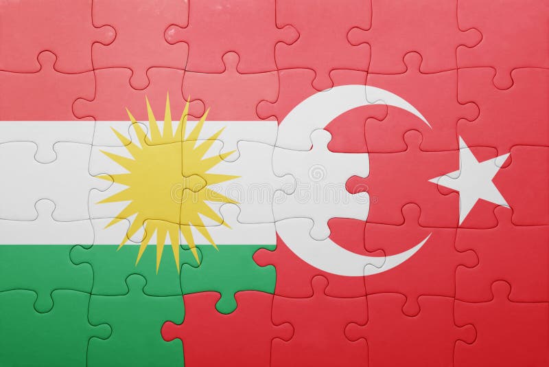 Puzzle with the National Flag of Turkey and Kurdistan Stock Photo ...