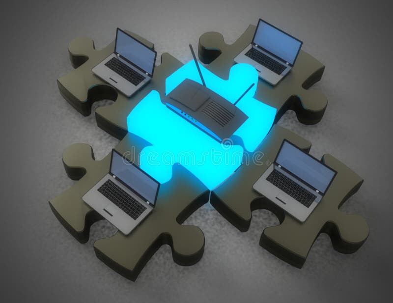 Puzzle network stock illustration. Illustration of firewalls - 19124874