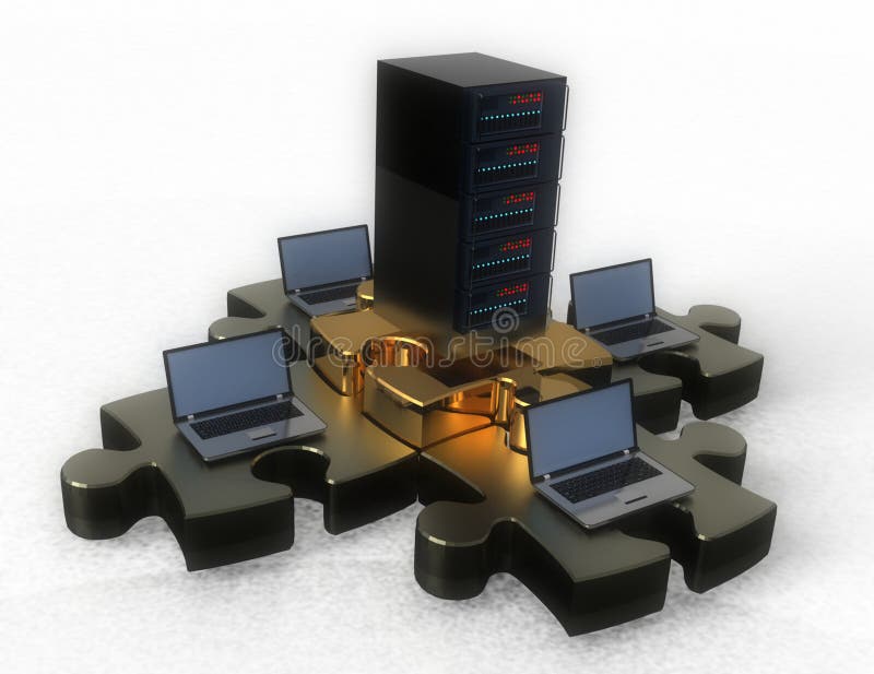 Puzzle network stock illustration. Illustration of firewalls - 19124874