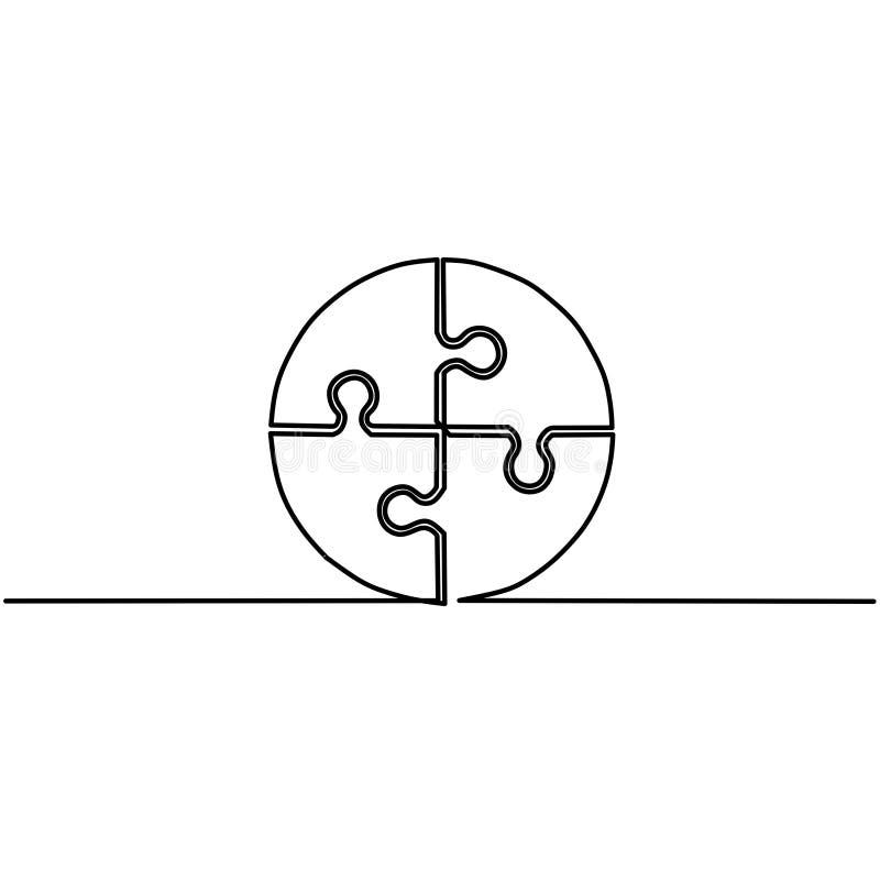 Continuous Line Drawing Puzzle Pieces Stock Illustrations – 125 ...