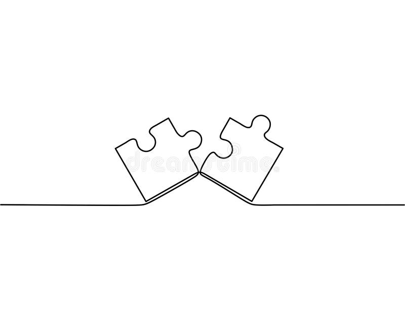 Continuous Line Drawing Puzzle Pieces Stock Illustrations – 125 ...