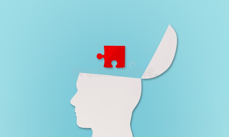 Puzzle and Opened Human Head Stock Illustration - Illustration of ...