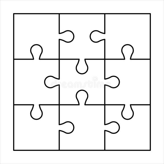 Jigsaw, Puzzle Outline, Jigsaw Game Template, Puzzle Blank Stock Vector ...