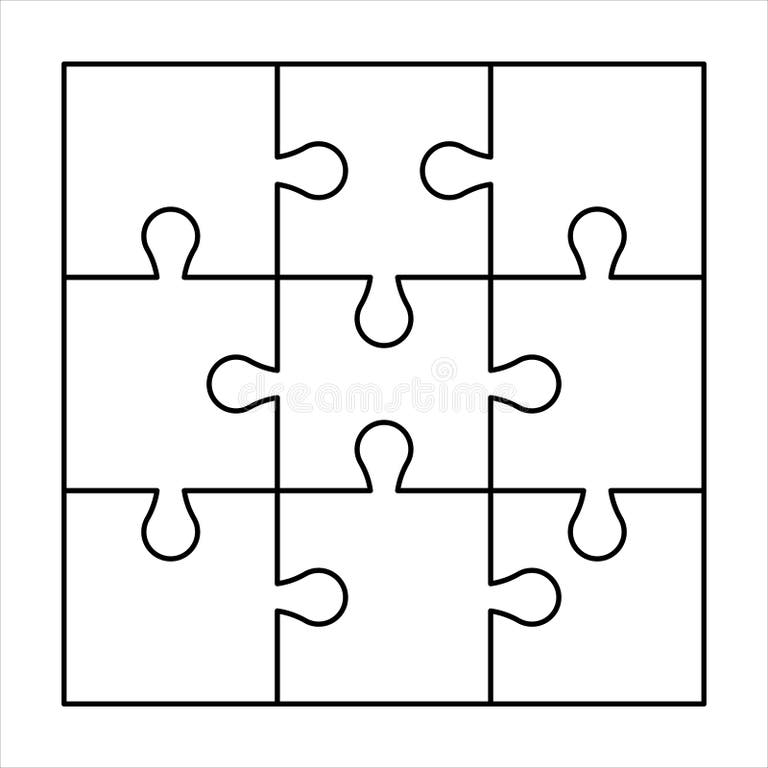 Jigsaw, Puzzle Outline, Jigsaw Game Template, Puzzle Blank Stock Vector ...