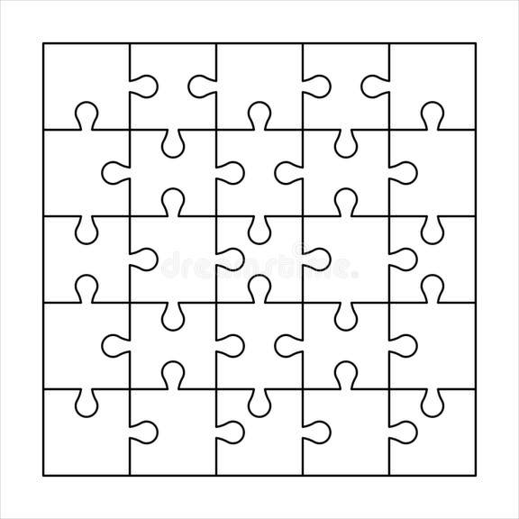 Puzzle Outline, Jigsaw Game Template, Puzzle Blank Stock Vector ...