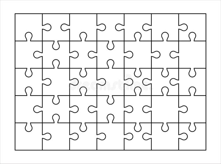 Puzzle Outline, Jigsaw Game Template, Puzzle Blank Stock Vector ...