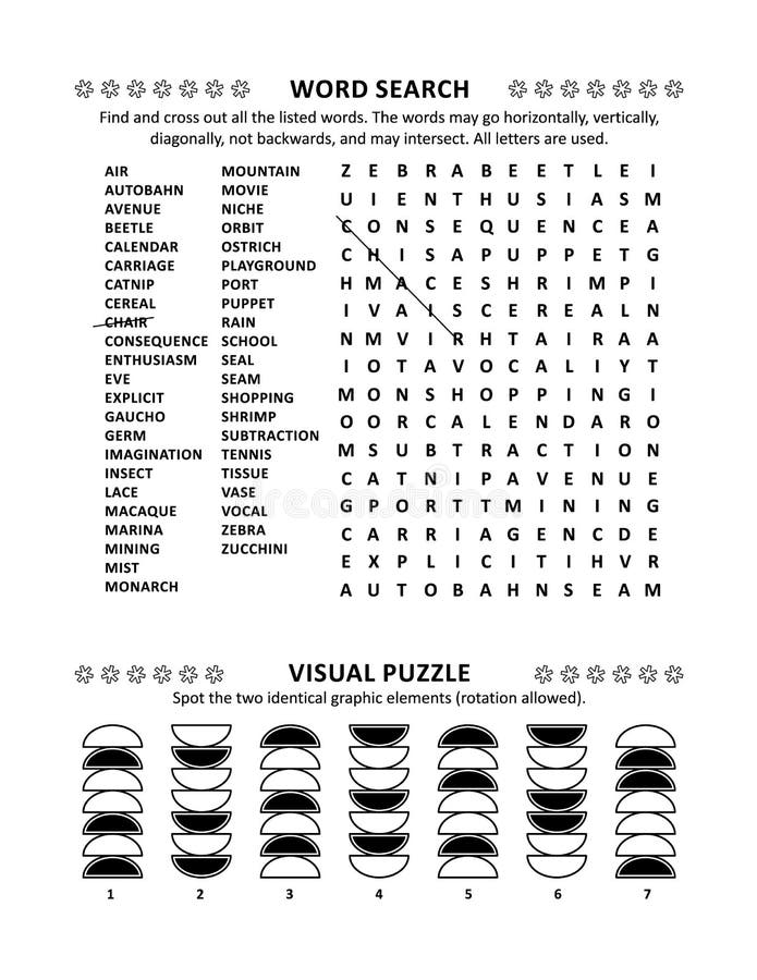 Puzzle Page with Two Brain Games Stock Vector - Illustration of game ...