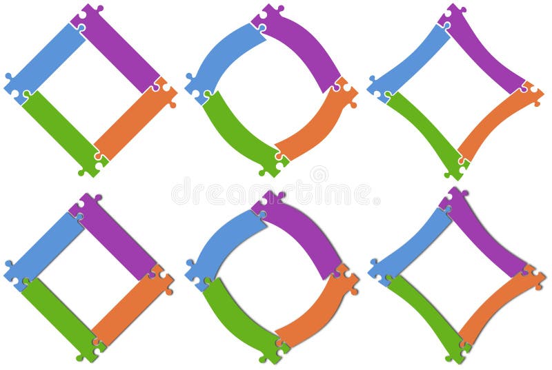 Puzzle Pastel Colored Squares Variations Stock Illustration ...