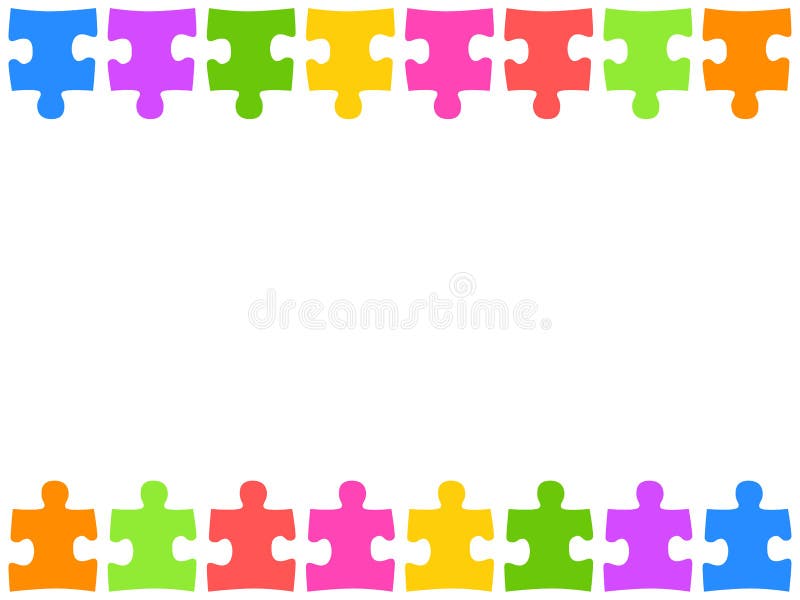 Autism Puzzle Piece Border Clip Art