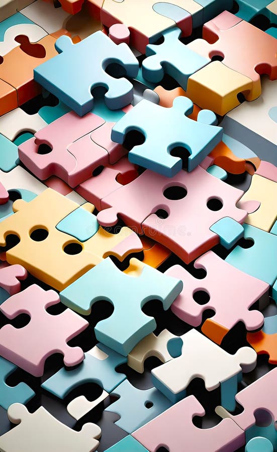 Puzzle Pattern Soft Light Colors, Abstract Background for Design ...