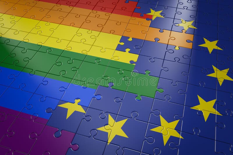 Puzzle LGBT and EU stock illustration. Illustration of marriage - 231007376