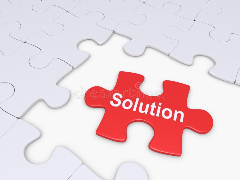 Puzzle piece as solution stock illustration. Illustration of puzzle ...