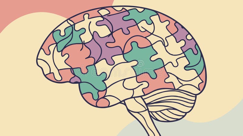 Puzzle Piece Brain Illustration, Mental Health and Problem Solving ...