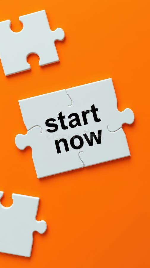 Puzzle Piece with Encouraging Message Displayed on Vibrant Orange ...