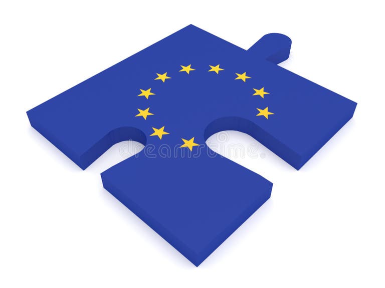 Puzzle Piece EU Flag Missing Stars, 3d Illustration Stock Illustration ...
