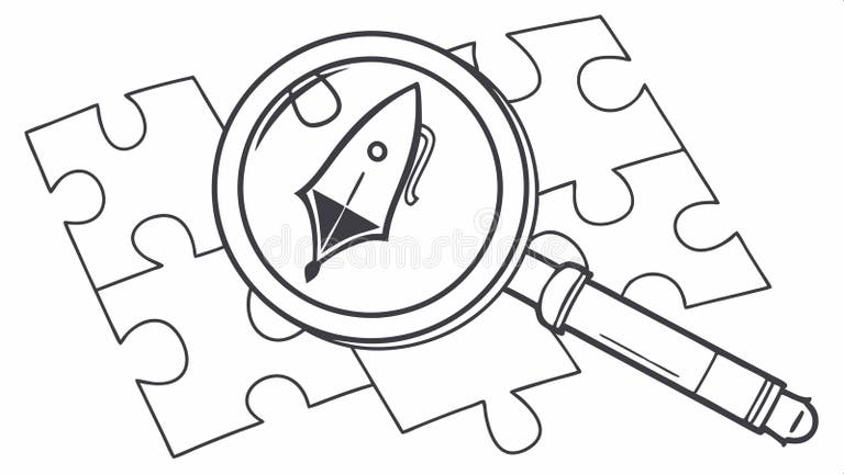 Puzzle Piece with Feather, Light Touch and Delicate Analysis Vector ...